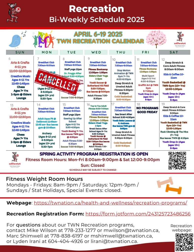 Recreation & Programs - Tsleil-Waututh Nation